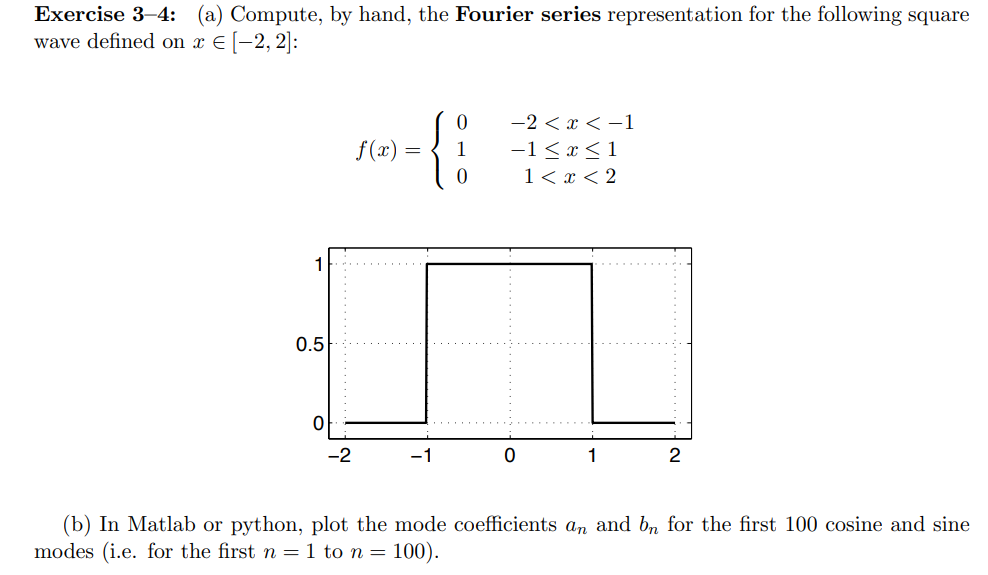 Solved Exercise 3-4: (a) ﻿Compute, by hand, the Fourier | Chegg.com