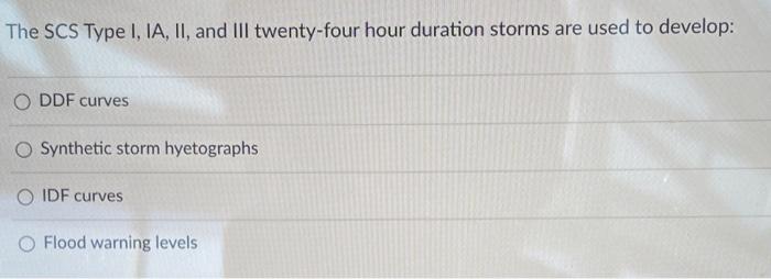 Solved The SCS Type I, IA, II, and III twenty-four hour | Chegg.com