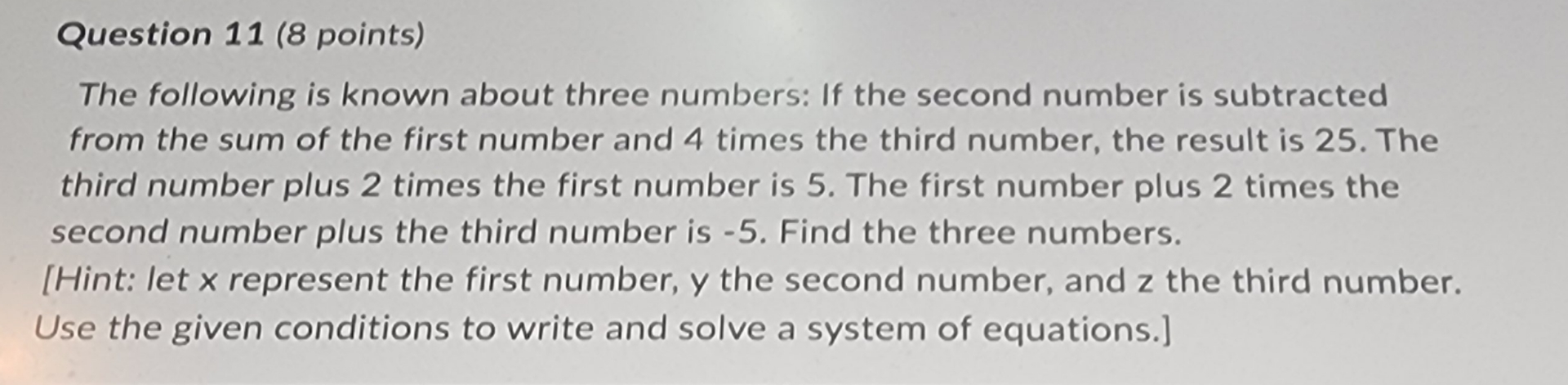 Solved Question 11 (8 ﻿points)The following is known about | Chegg.com