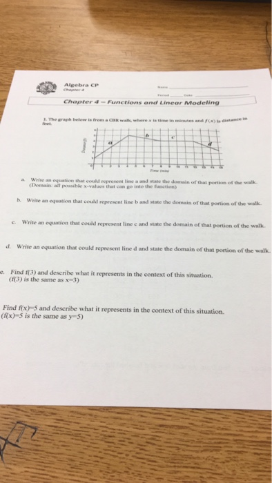 Solved Algebra CP Chapter 4 - Functions and Linear Modeling | Chegg.com