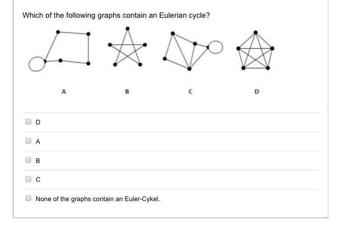Solved Which of the following graphs contain an Eulerian | Chegg.com