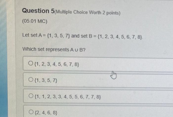Solved Question 5(Multiple Choice Worth 2 points) (05.01 MC) | Chegg.com