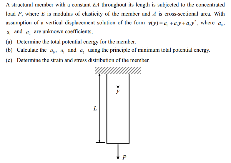 Solved A structural member with a constant EA throughout its | Chegg.com