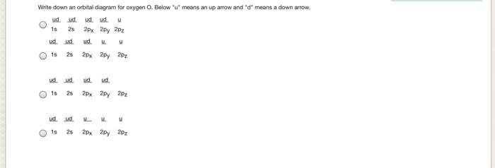 Solved o Write down an orbital diagram for oxygen O. Below | Chegg.com