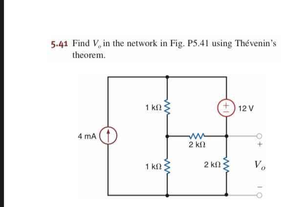 Solved 5.41 Find V, in the network in Fig. P5.41 using | Chegg.com