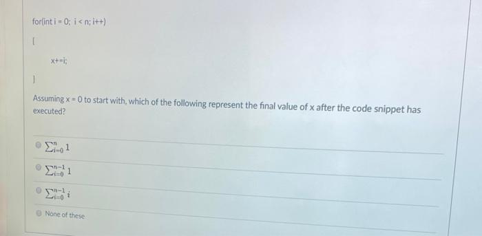 Solved for(int i = 0; i | Chegg.com