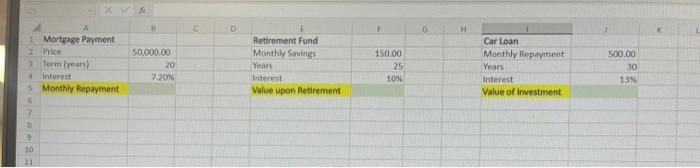Solved Please include answers and Excel equation if possible | Chegg.com