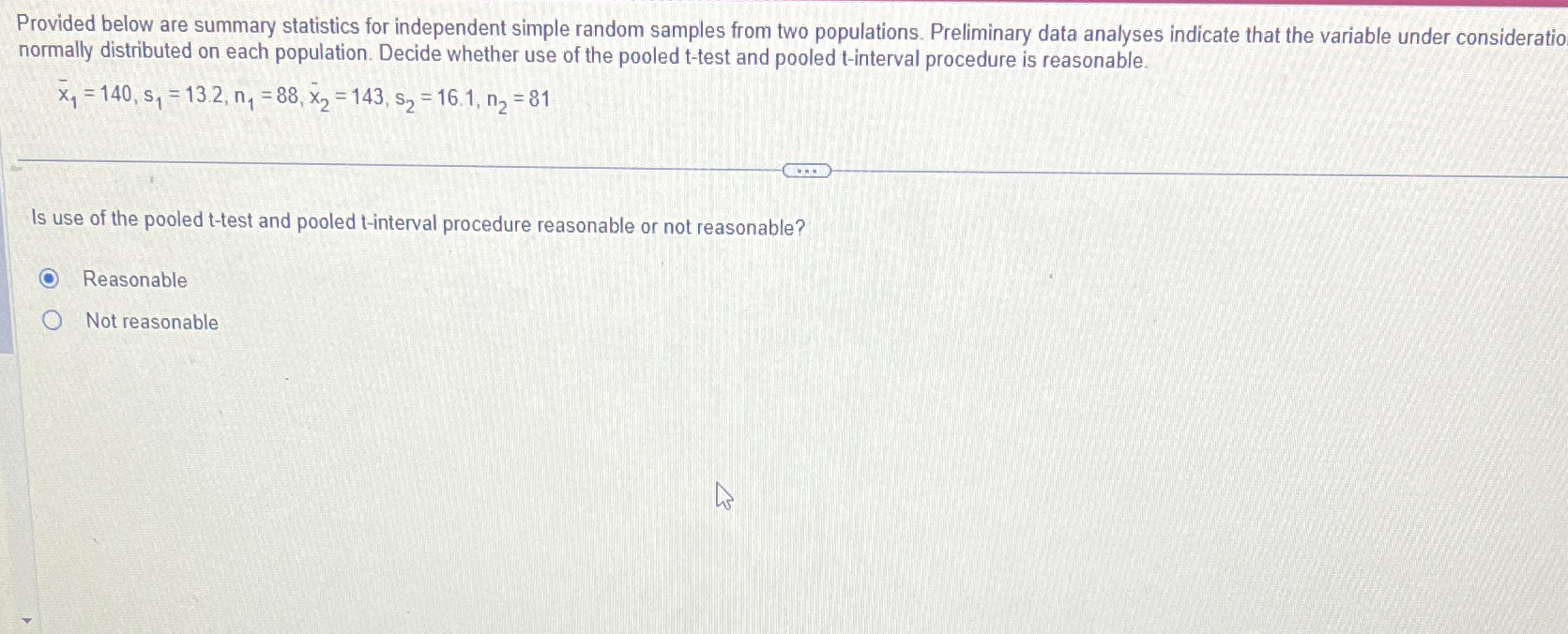 Solved Provided below are summary statistics for independent | Chegg.com