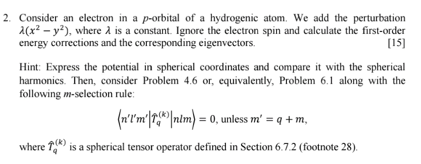 Solved Consider an electron in a p-orbital of a hydrogenic | Chegg.com