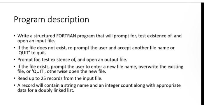 Solved Program Description Write A Structured Fortran 9974