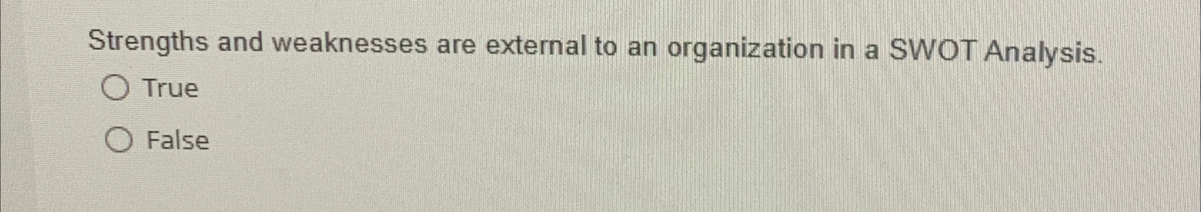 Solved Strengths and weaknesses are external to an | Chegg.com