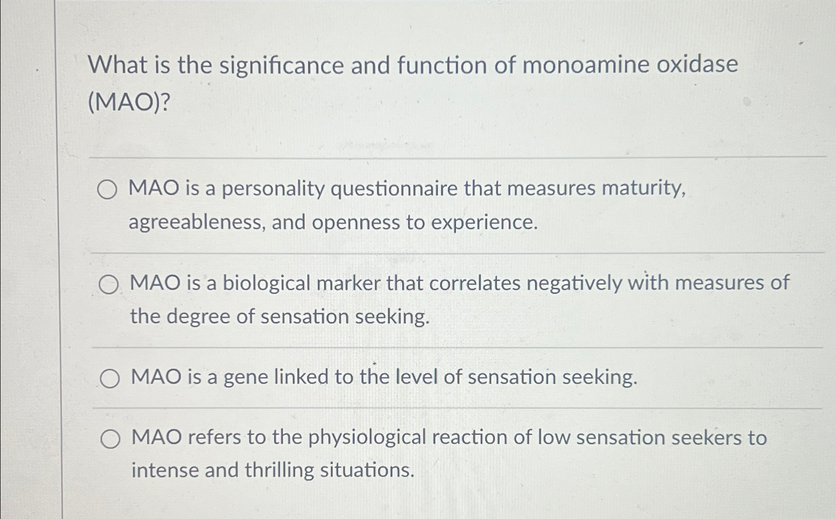 Solved What is the significance and function of monoamine | Chegg.com