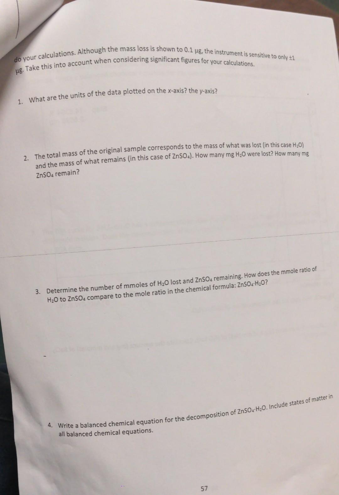 Solved Analyzing TGA Data Thermal analysis techniques are | Chegg.com