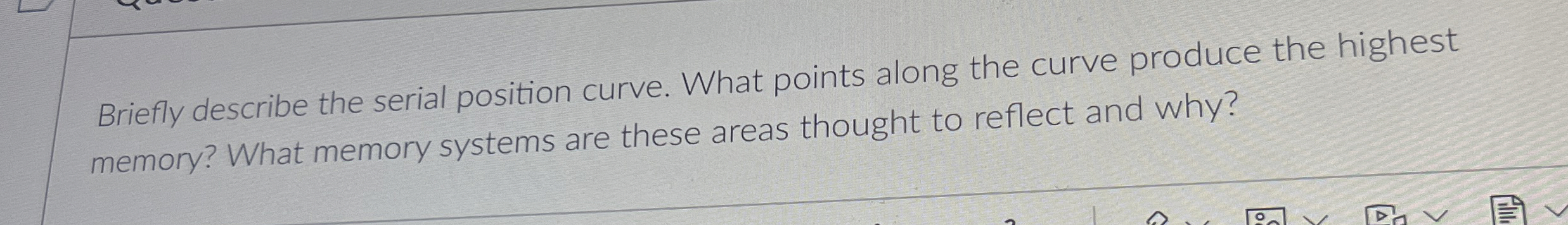 Solved Briefly describe the serial position curve. What | Chegg.com