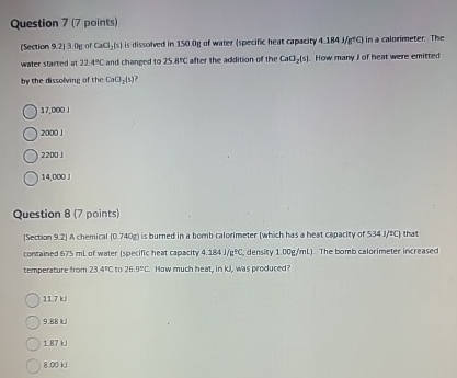 Solved Please answer questions 7 ﻿and 8.Question 7 (7 | Chegg.com