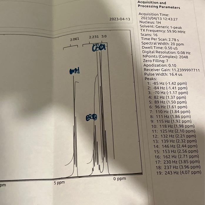 Solved Acquisition and Processing Parameters Acquisition | Chegg.com
