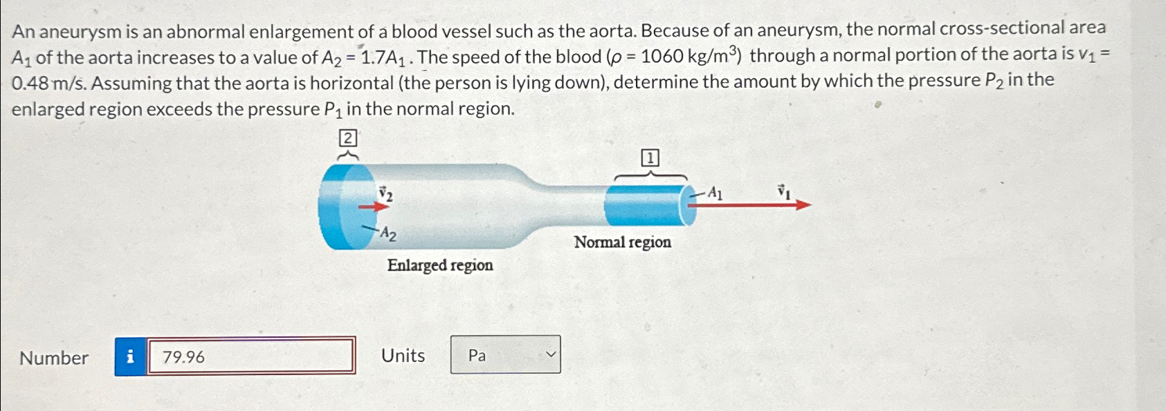 Solved An aneurysm is an abnormal enlargement of a blood | Chegg.com