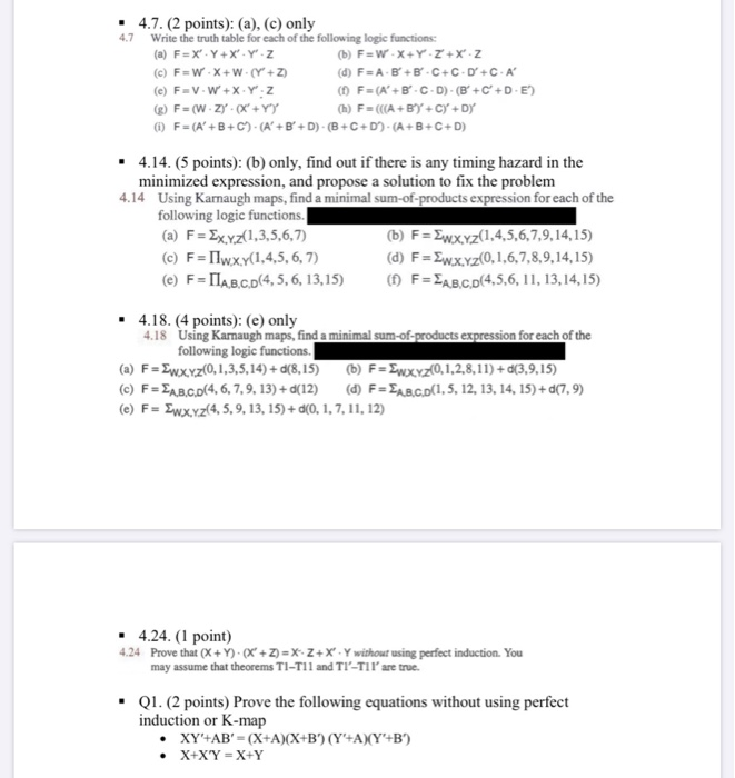 Solved 4.7. (2 points): (a), (c) only Write the truth table | Chegg.com