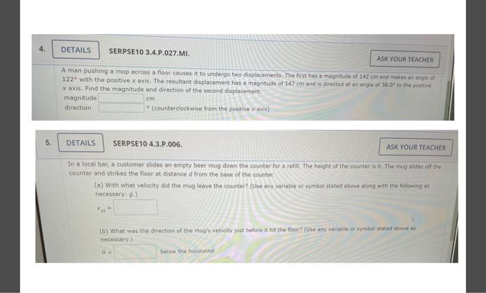 Solved A. man pushing a mop across a floor causes it to | Chegg.com