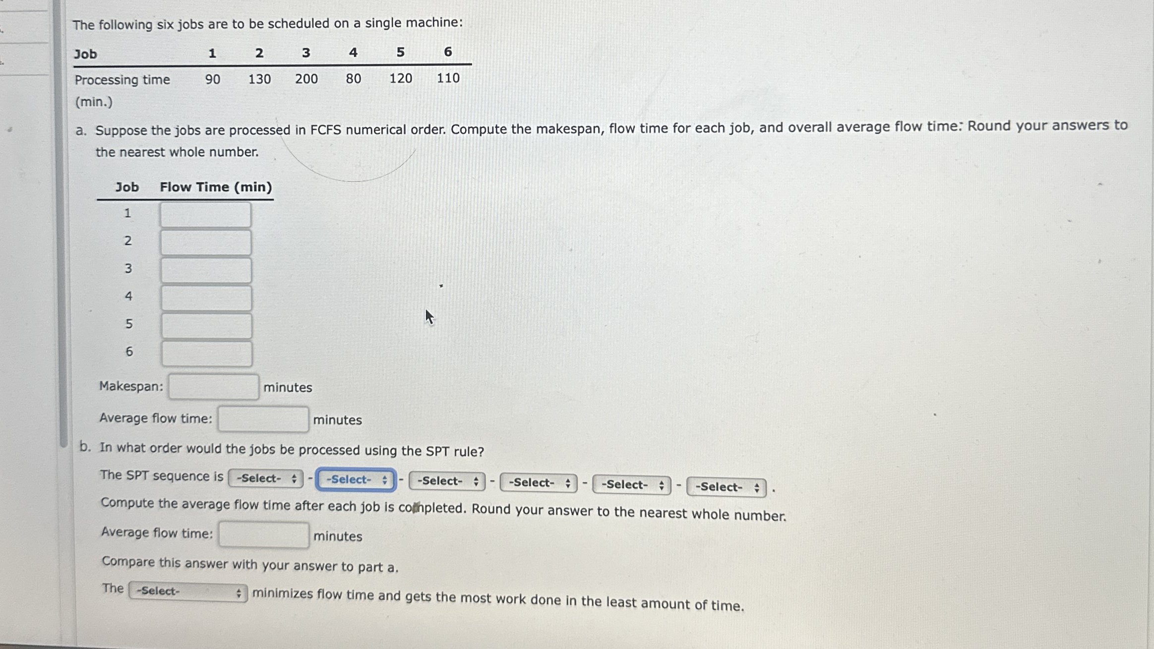 Solved \table[[Job,1,2,3,4,5,6 | Chegg.com