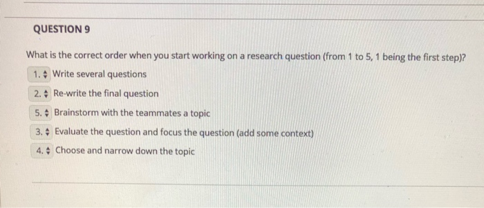 Solved QUESTION 9 What is the correct order when you start | Chegg.com