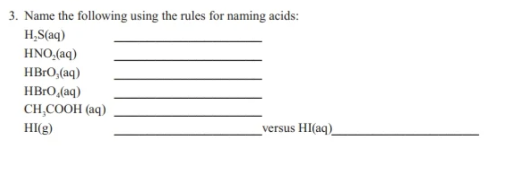Solved Name the following using the rules for naming | Chegg.com