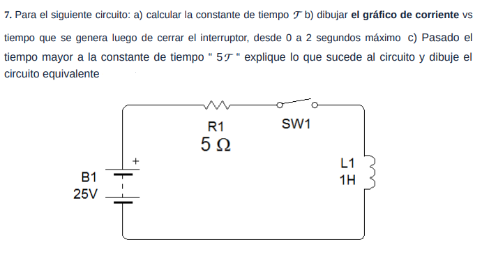 7. Para el siguiente circuito: a) calcular la | Chegg.com