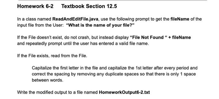 Solved In a class named ReadAndEditFile.java, use the | Chegg.com