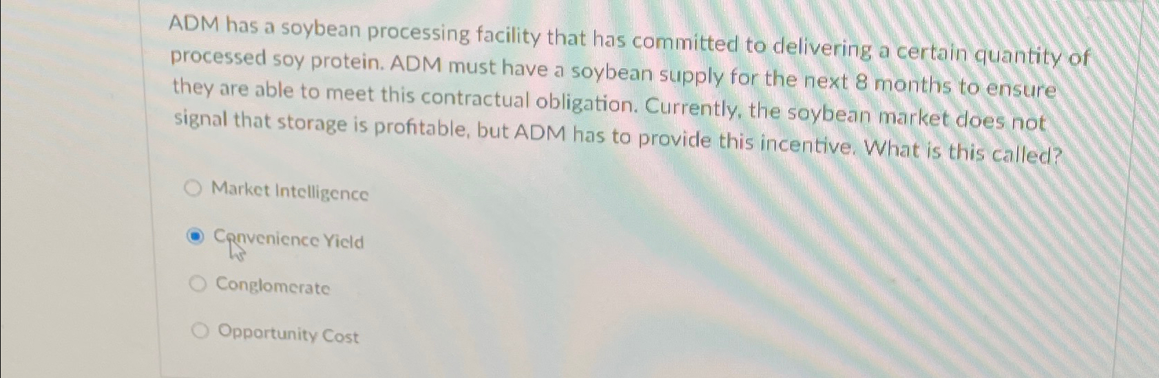 Solved ADM has a soybean processing facility that has | Chegg.com