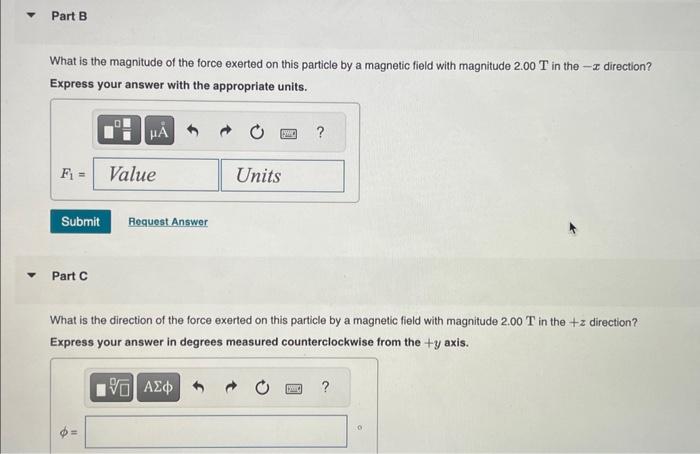 Solved A particle with a charge of −2.70×10−8C is moving | Chegg.com
