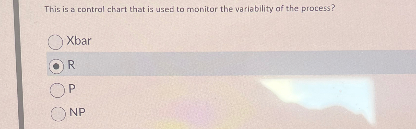 Solved This is a control chart that is used to monitor the | Chegg.com