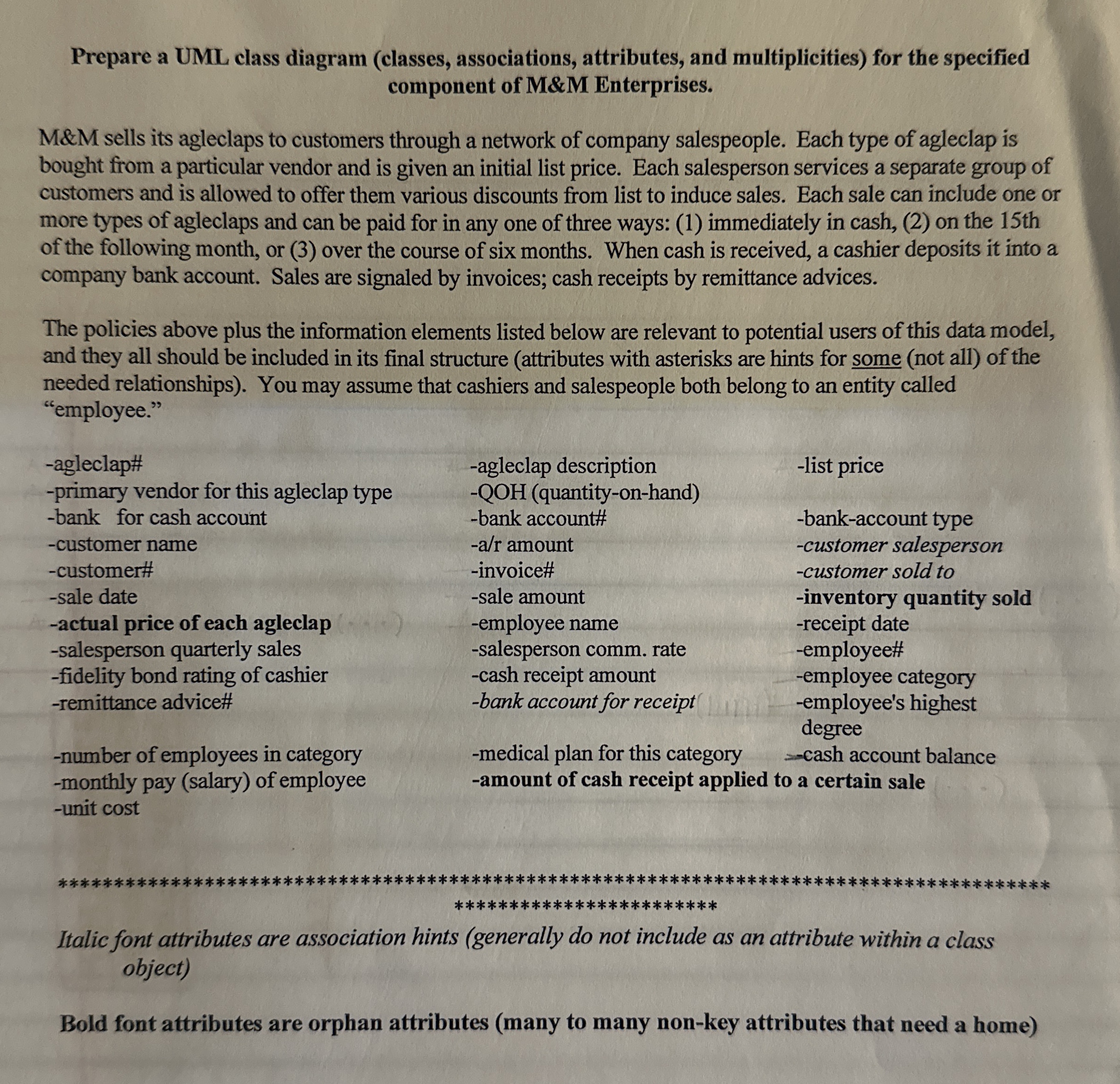 Solved Prepare a UML class diagram (classes, ﻿associations, | Chegg.com