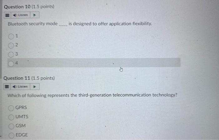 Solved Bluetooth security mode is designed to offer | Chegg.com