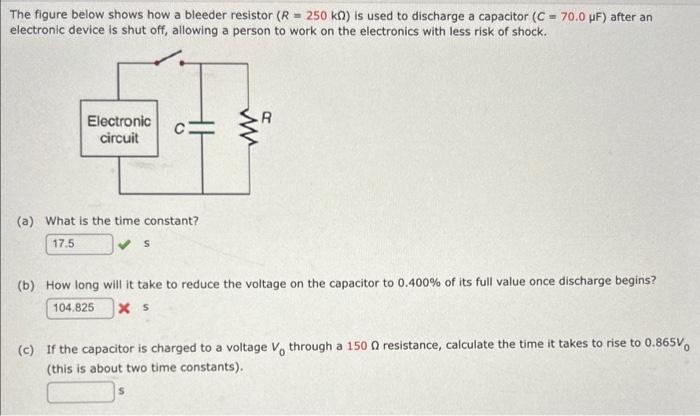 Solved The figure below shows how a bleeder resistor | Chegg.com