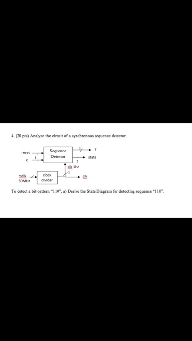4. (20 pts) Analyze the circuit of a synchronous | Chegg.com