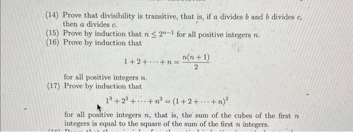 Solved (14) Prove that divisibility is transitive, that is, | Chegg.com