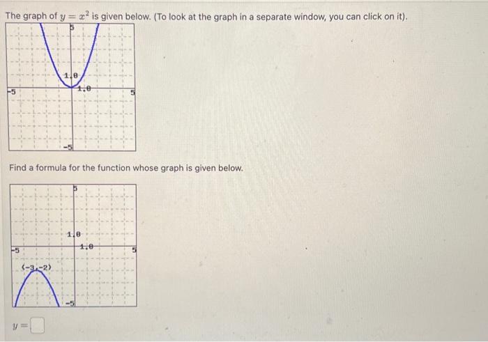 Solved The graph of y=x2 is given below. (To look at the | Chegg.com