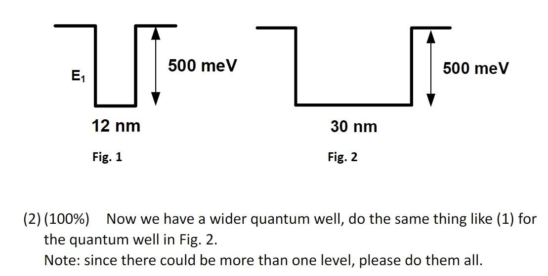 Solved (2) (100\%) Now we have a wider quantum well, do the | Chegg.com