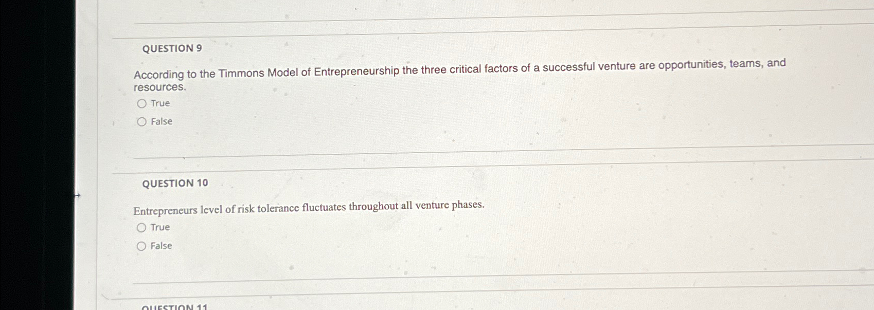Solved QUESTION 9According to the Timmons Model of | Chegg.com