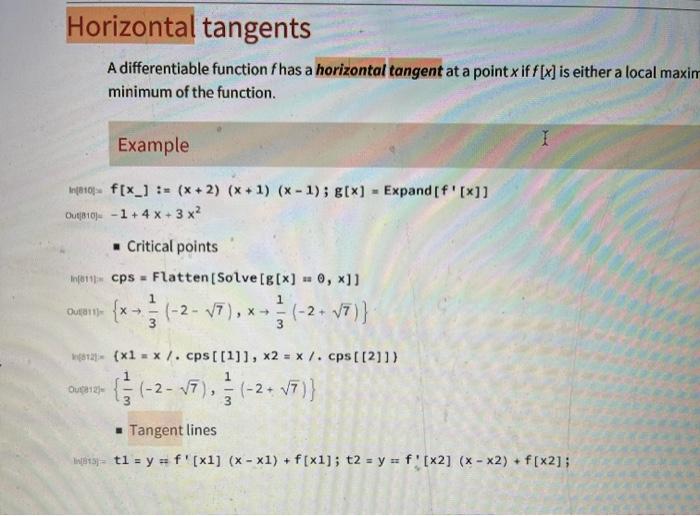 Solved Locate the " Horizontal tangents section of the 3rd | Chegg.com