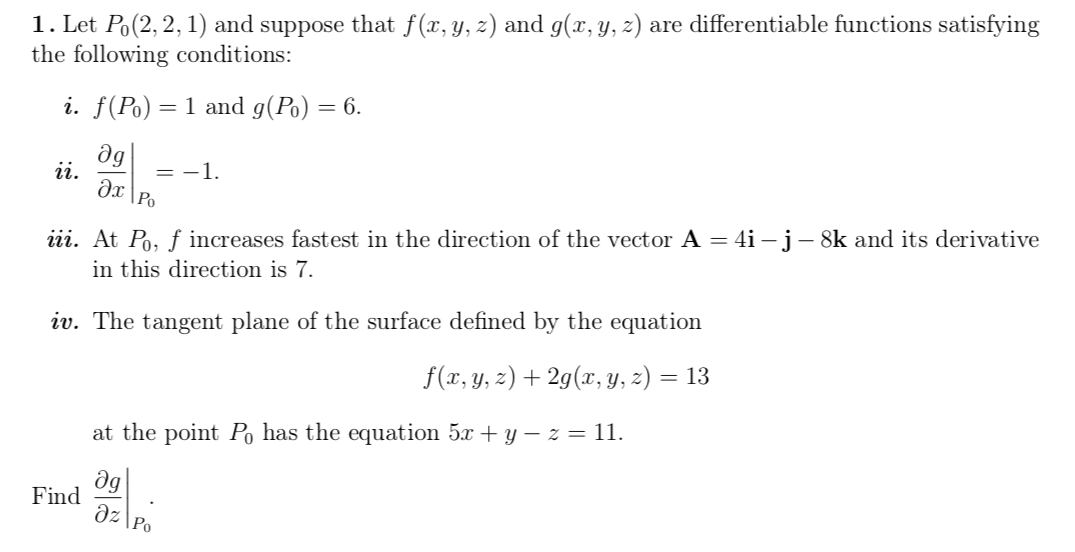 Solved Let P0(2,2,1) ﻿and suppose that f(x,y,z) ﻿and | Chegg.com