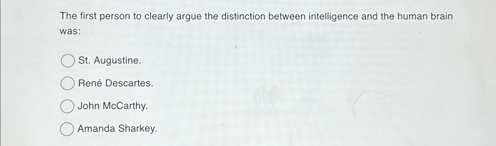 Solved The first person to clearly argue the distinction | Chegg.com