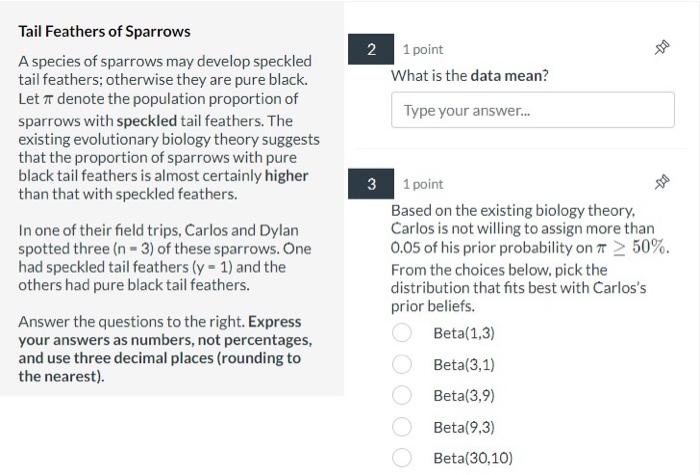 Solved Tail Feathers of Sparrows | Chegg.com