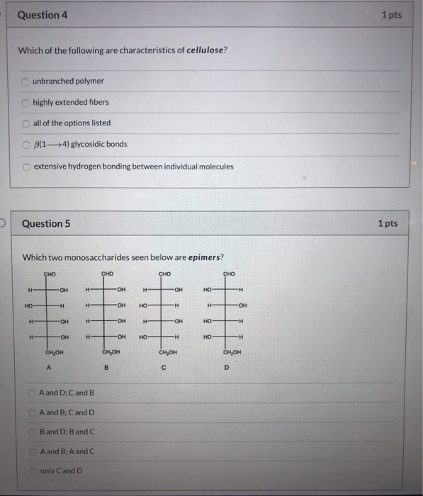 Solved Question 4 1 pts Which of the following are | Chegg.com