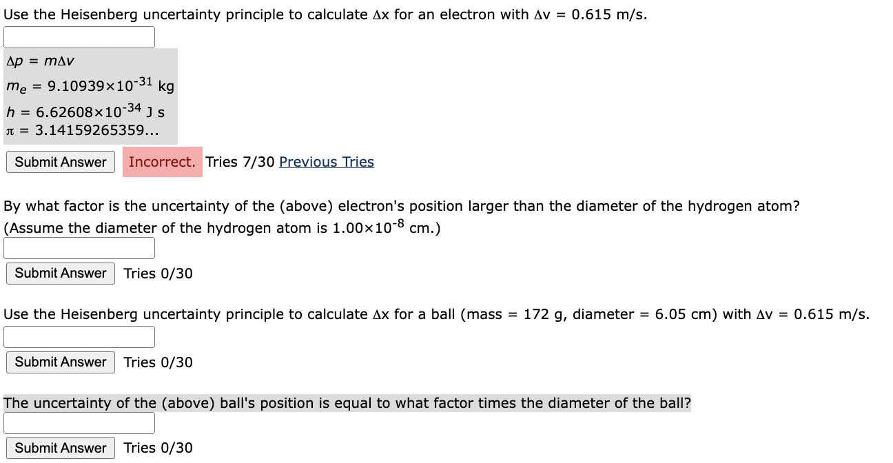 Solved Use the Heisenberg uncertainty principle to calculate | Chegg.com
