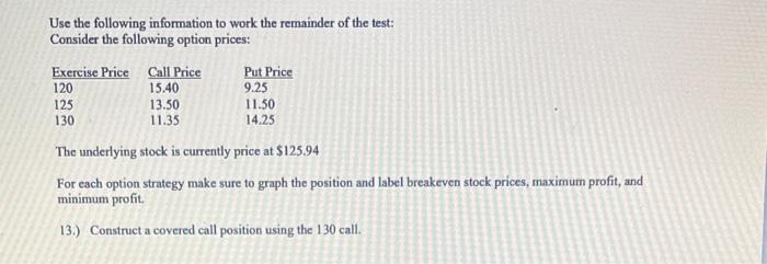 Solved Use the following information to work the remainder | Chegg.com