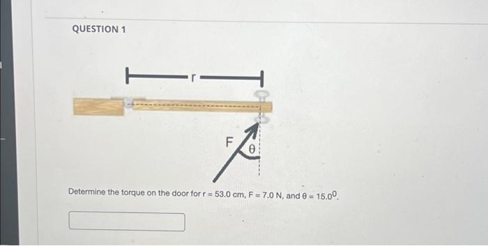 Solved QUESTION 1 t F 0 Determine the torque on the door for | Chegg.com