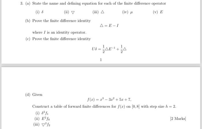 Solved 3. (a) State the name and defining equation for each | Chegg.com