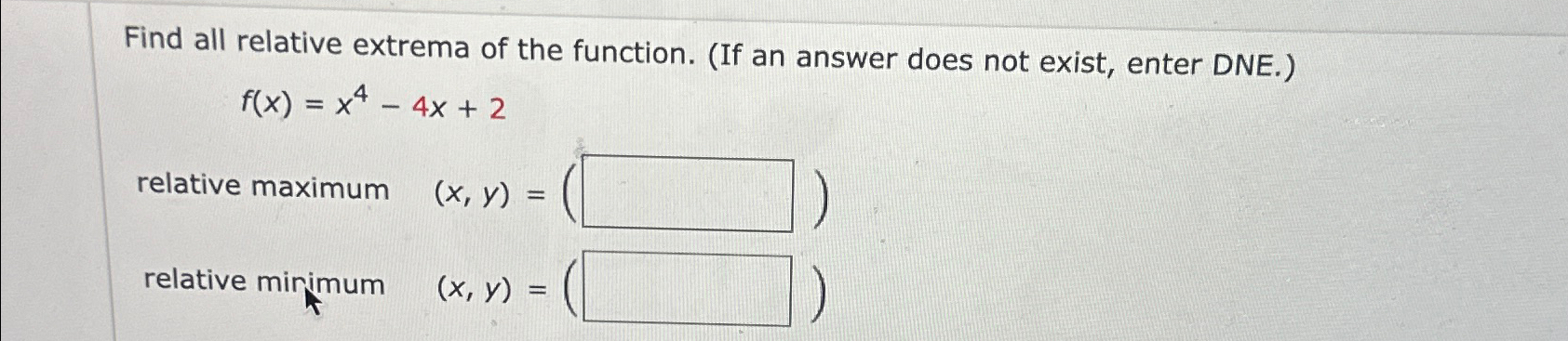 Solved Find all relative extrema of the function. (If an | Chegg.com