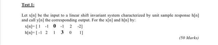 Solved Test 1 Let X N Be The Input To A Linear Shift 